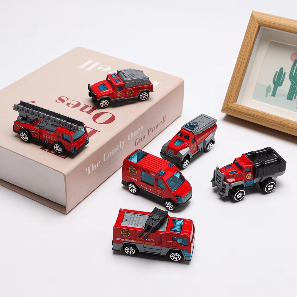 New Mini Fire Truck Car Toys Diecast Alloy Plastic Metal Truck Model ...