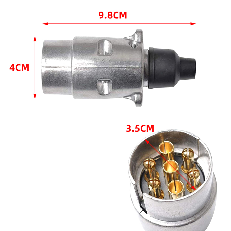 1PC Car Van Caravan Towing Connectors Adapter 12V 7 Pole Metal Trailer ...