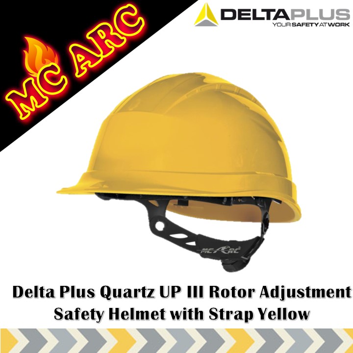 Delta Plus Quartz UP III Rotor Adjustment Safety Helmet with Strap ...