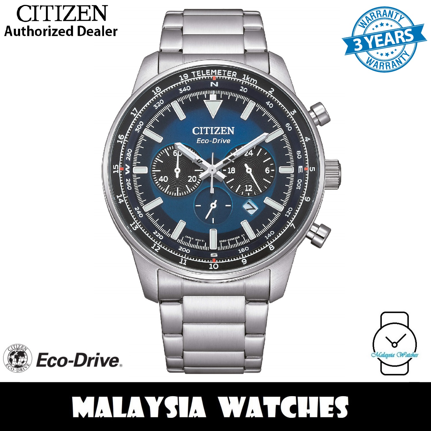 (100% Original) Citizen CA4500-91L Eco Drive Chronograph Mineral ...