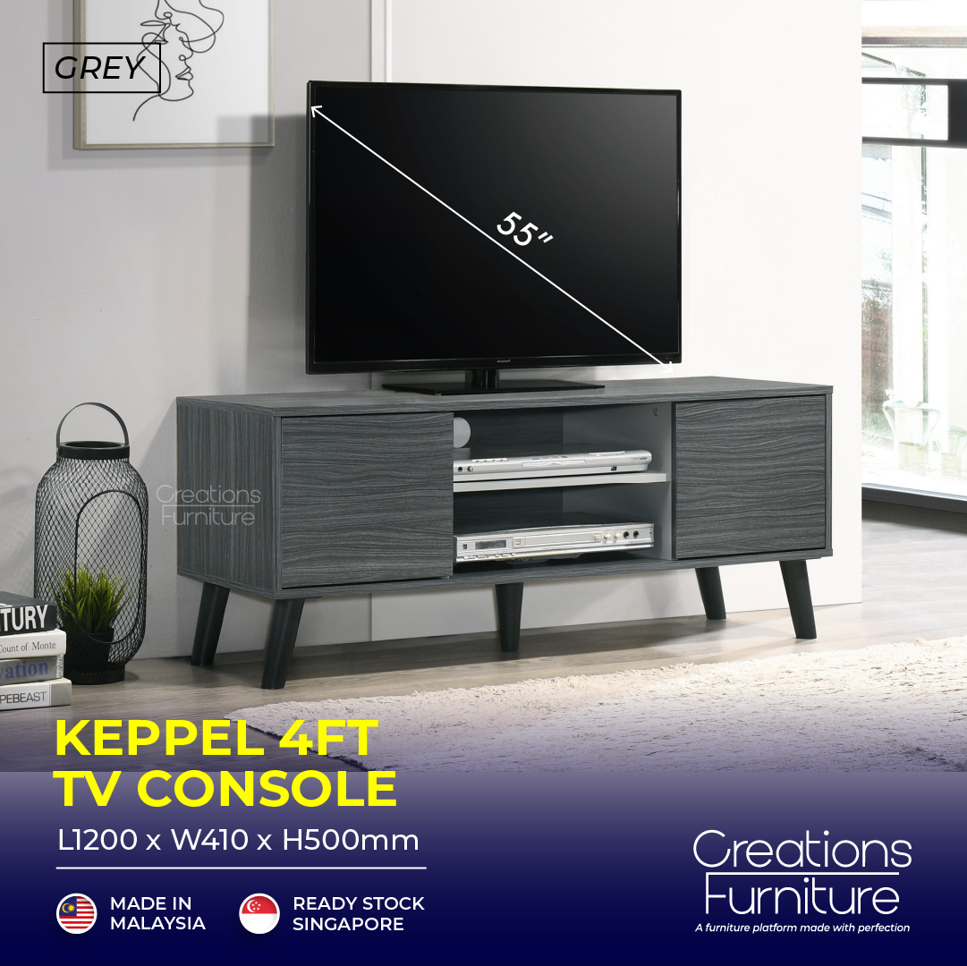 4ft 120cm Tv Cabinet with 2 door & Open Shelving Budget Quality Tv ...