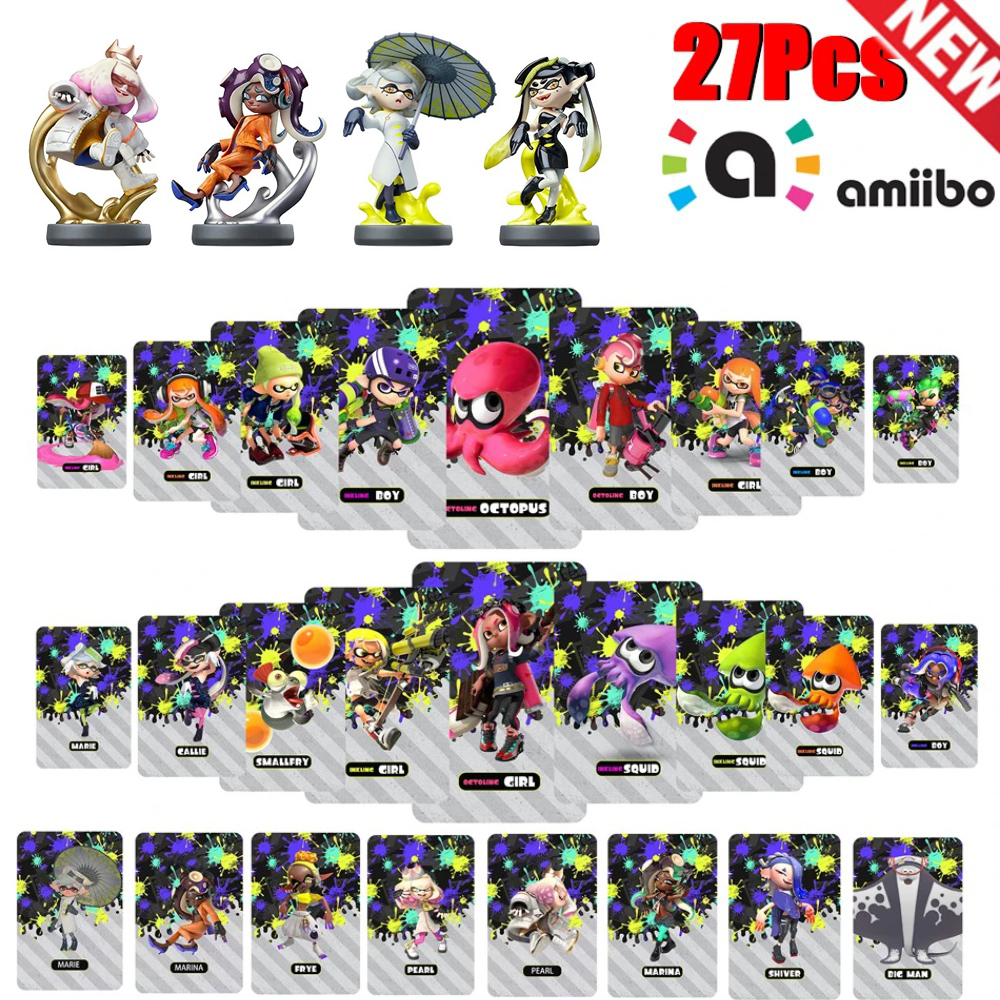 27 Pcs Nintendo Amiibo Pearl Marina Callie Marie NFC Linkage Card For Splatoon 1 2 3 Game Props ...