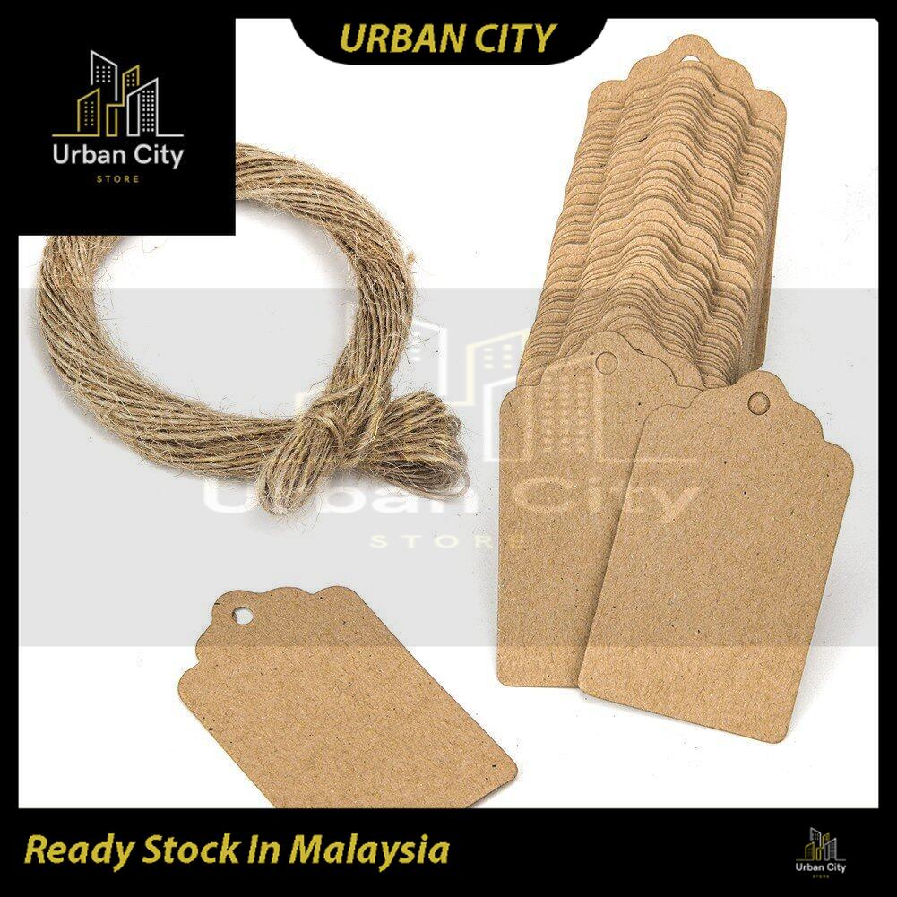 100Pcs Kraft Gift Tags Blank Tags With 20m Jute Twine For Wedding Gift ...