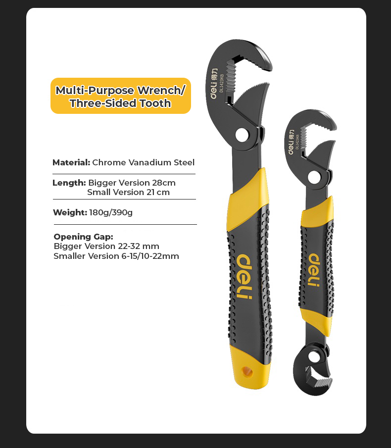 [SG SELLER] Deli Universal Pipe Claw Wrench [2 Types] | Lazada Singapore