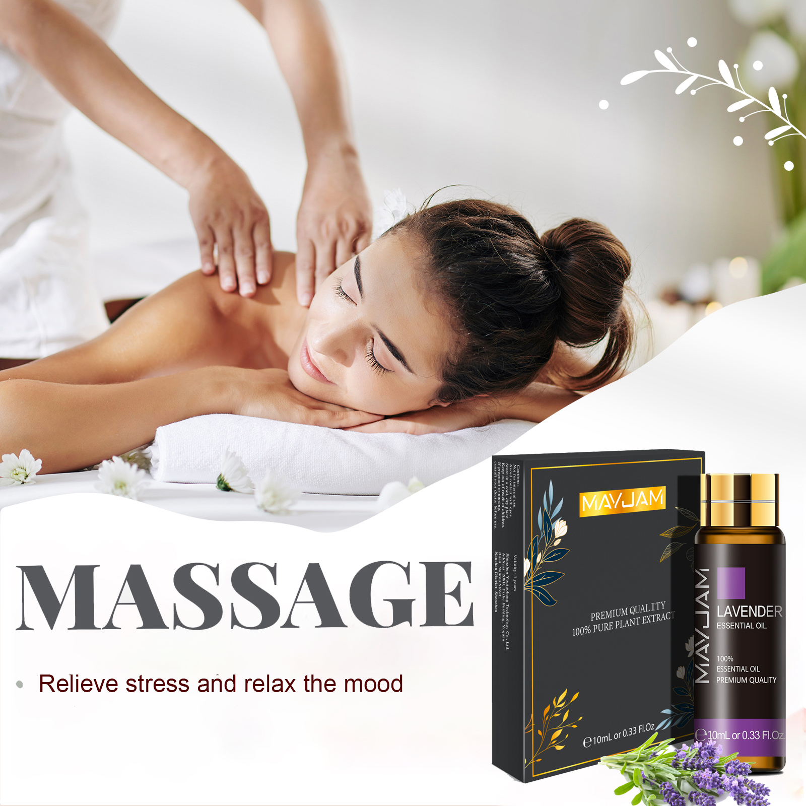 【New-store】 10ML Lavender Massage Diffuser Frankincense Bergamot ...