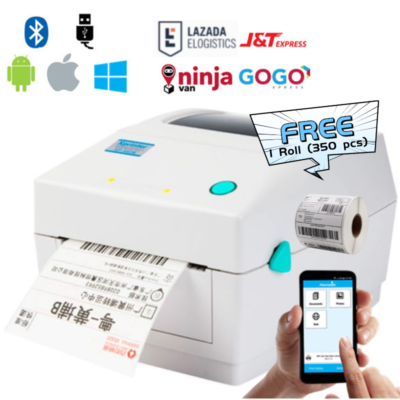 Xprinter 460B Bluetooth/Cellphone USB Thermal Printer Waybill Express ...