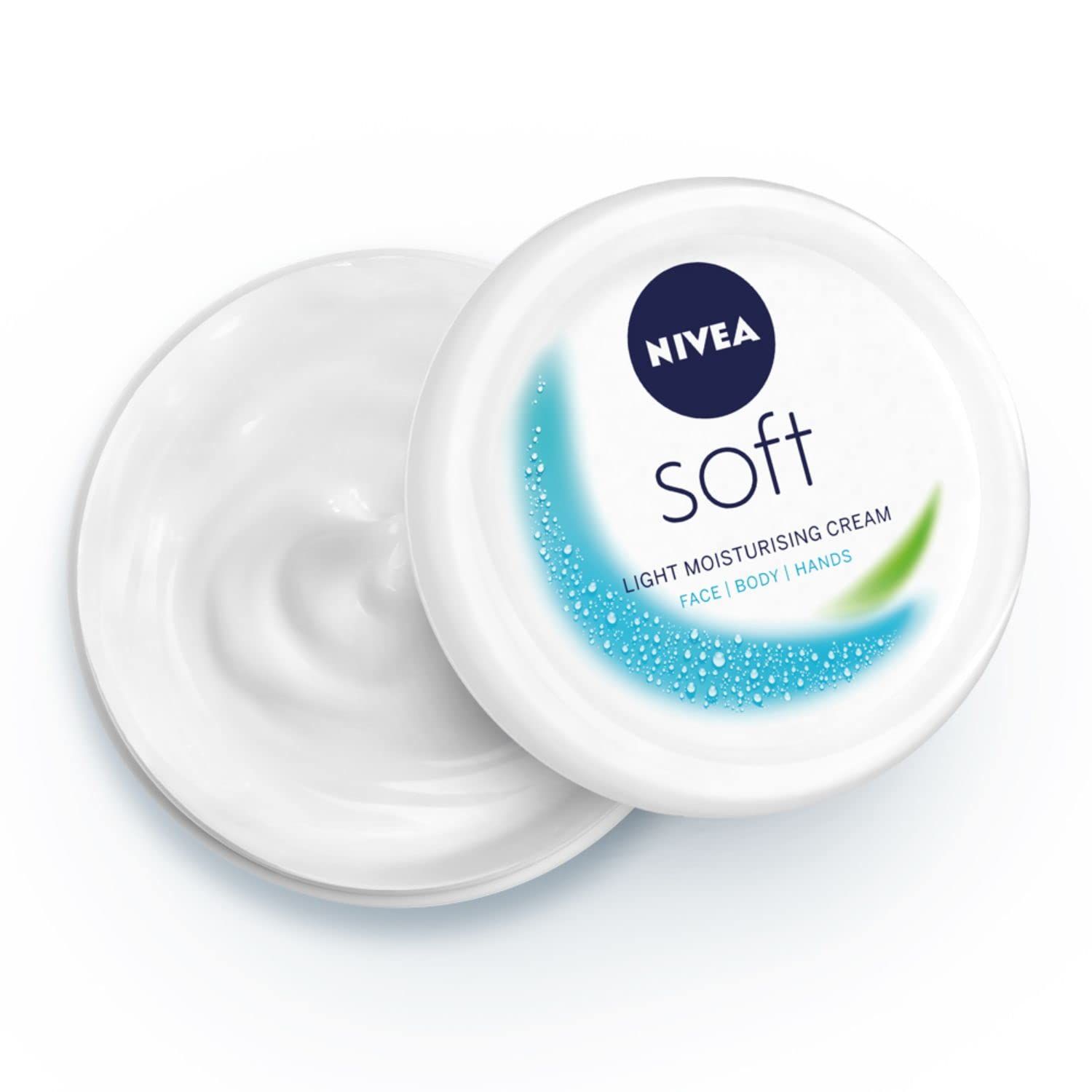 NIVEA Soft Light Moisturizer Cream, with Vitamin E & Jojoba Oil for ...