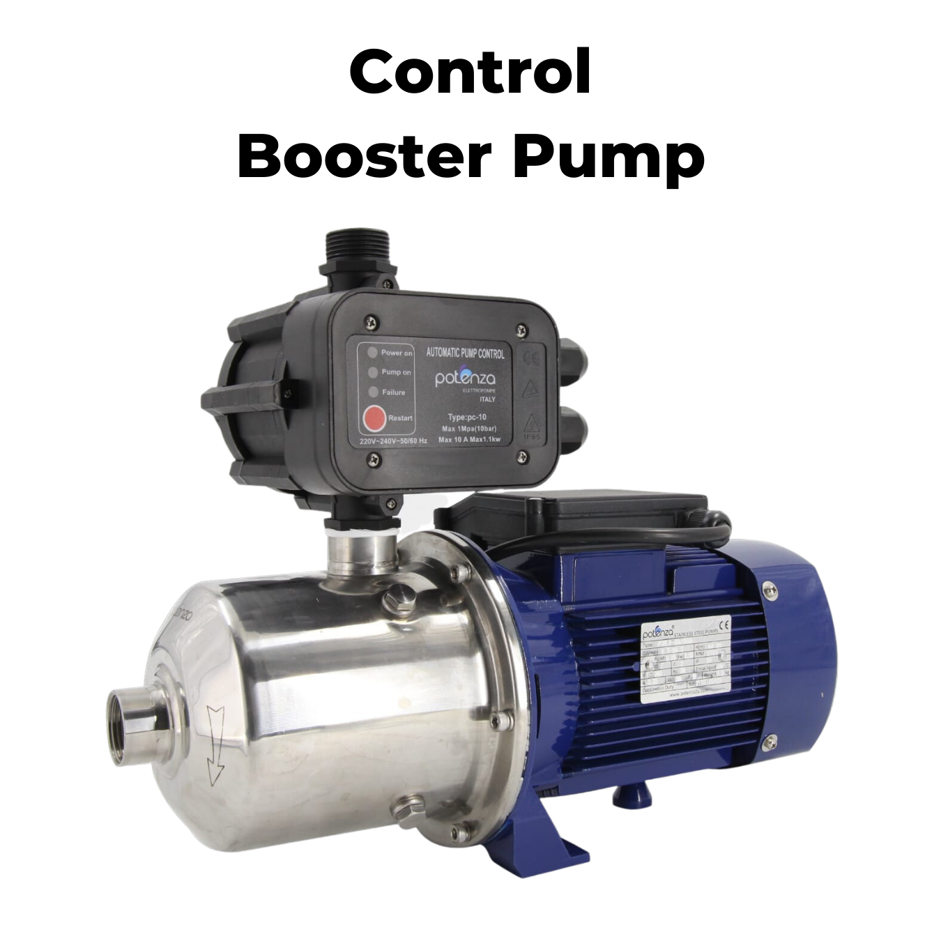 POTENZA 0.5/0.75/1HP ENERGY SAVING AUTOMATIC WATER BOOSTER PUMP BOOSTER ...