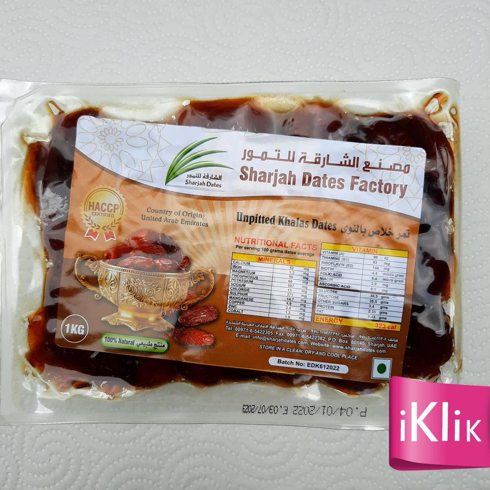 Dates Dried Vacuum Sealed Approximately 1Kg Saudi Dates Unpitted ...
