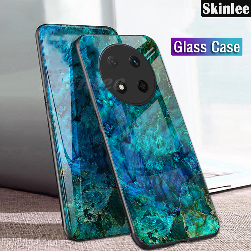 Phone case For Honor X9C Back cover Fashion Marble Hard Tempered Glass ...