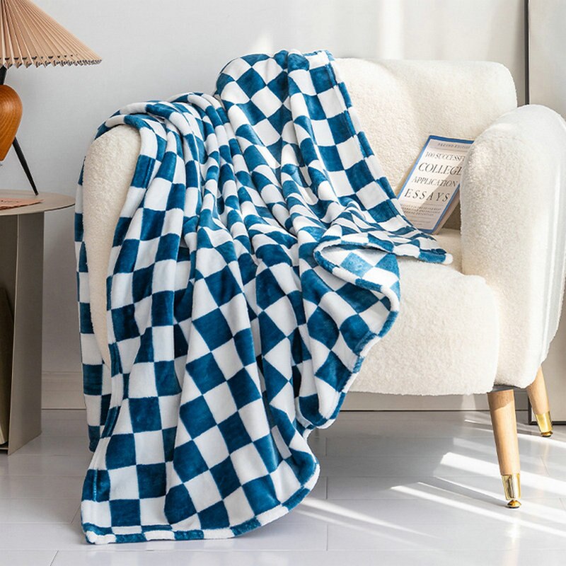 Retro Checkerboard Plaid Flannel Blanket Super Soft Warm Throw Blanket ...