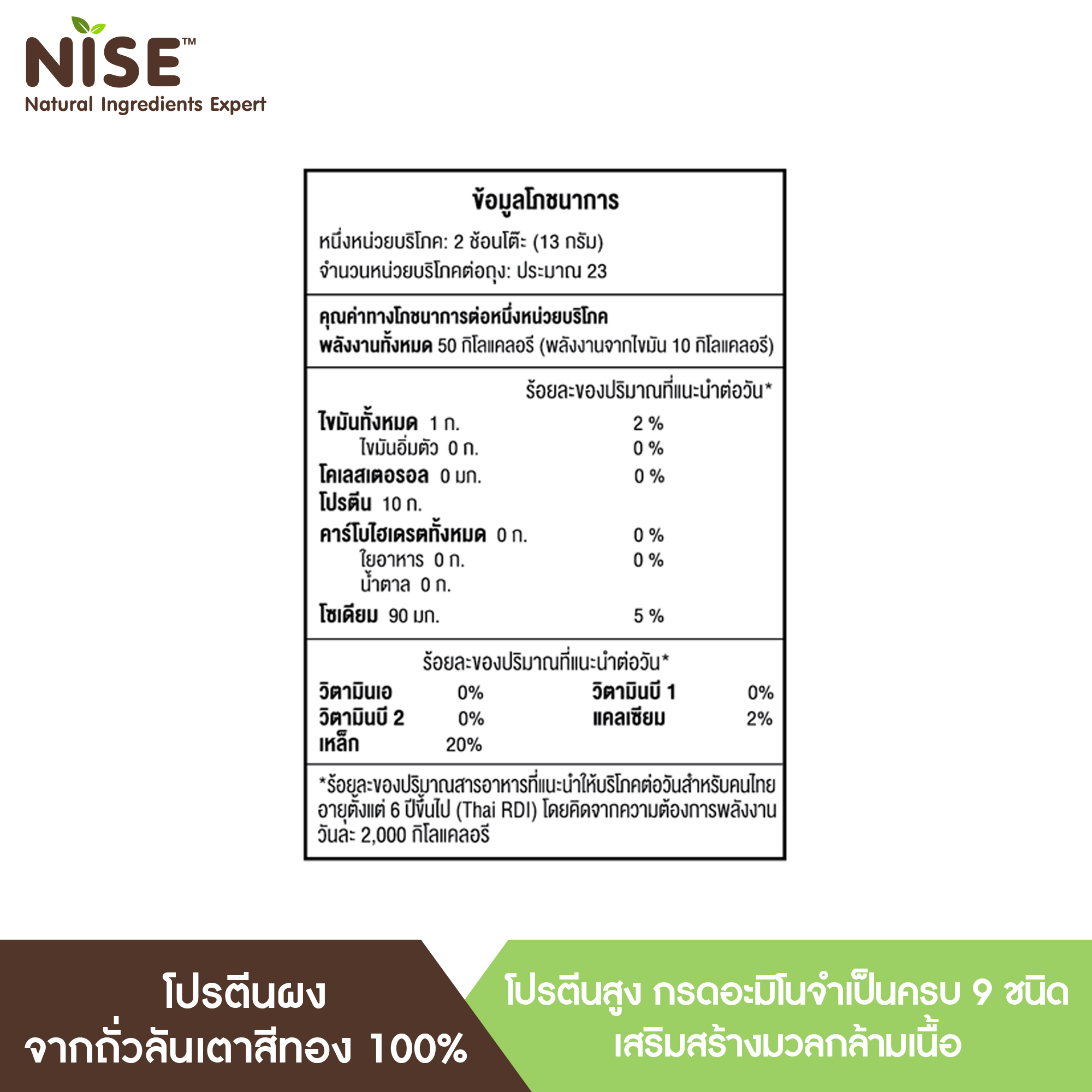NiSE Pea protein ไนซ์ โปรตีนผงจากถั่วลันเตา 100 % 8 ถุง (300 กรัม x 8 ...