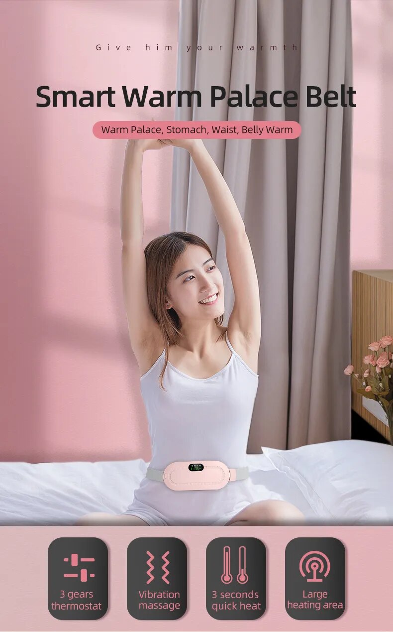 Menstrual Heating Pad Abdominal Massager Smart Warm Palace Belt Waist ...