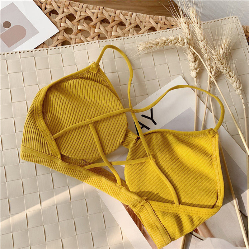 2024 Sexy Threaded Sports Yoga Bra Pure Cotton Sports Bra Fitness Top ...