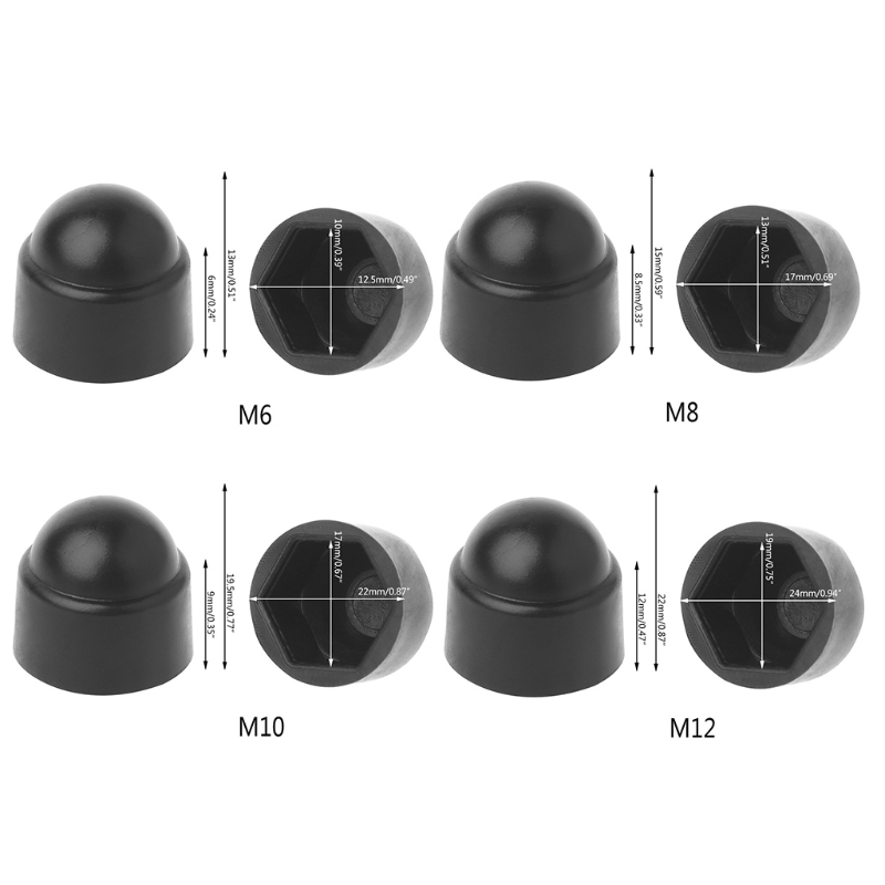 10pcs M6 M8 M10 M12 Bolt Nut Dome Protection Caps Exposed Hexagon ...