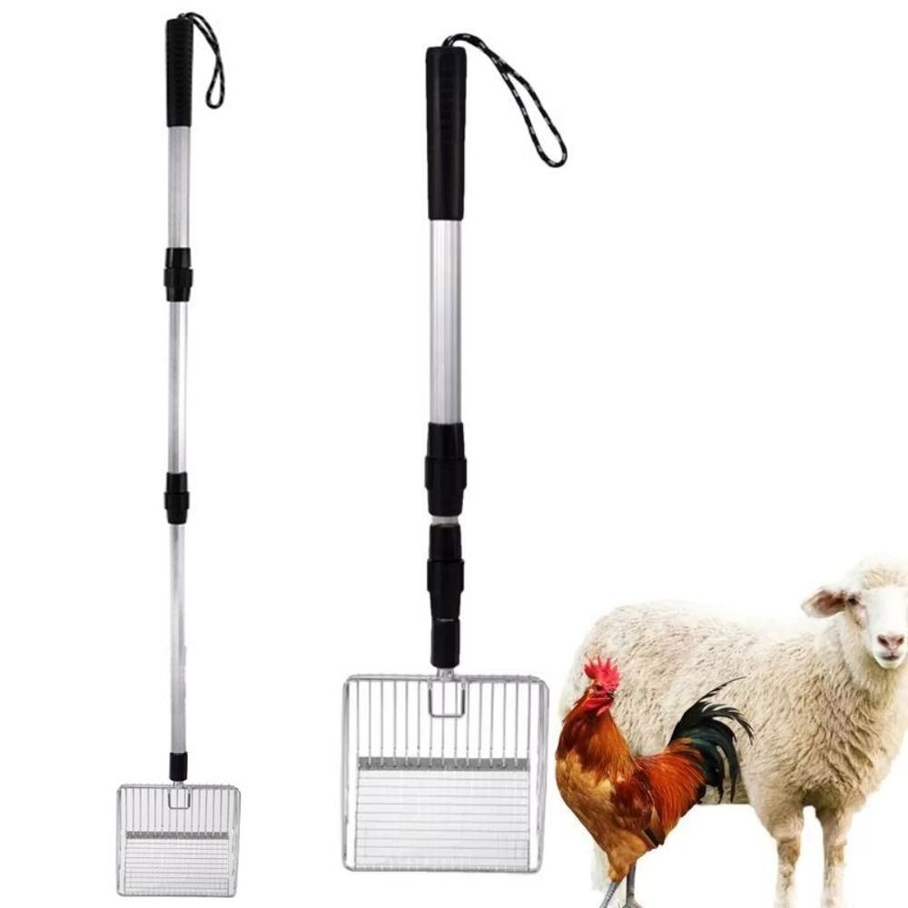 Litter Sifter Stretchable Chicken Coop Rake 3-Section Long Handle Cat ...