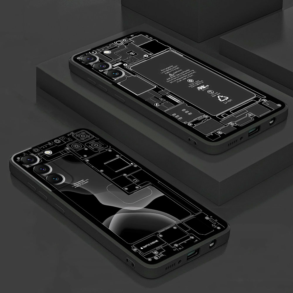 Wenefang Circuit Board Pattern Cool Black Soft Phone Case for Samsung ...