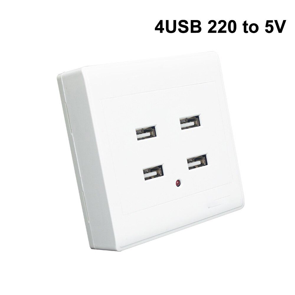 AAVGH 2/4 Ports 220V to 5V USB Wall Mounting Electrical Socket Plug ...