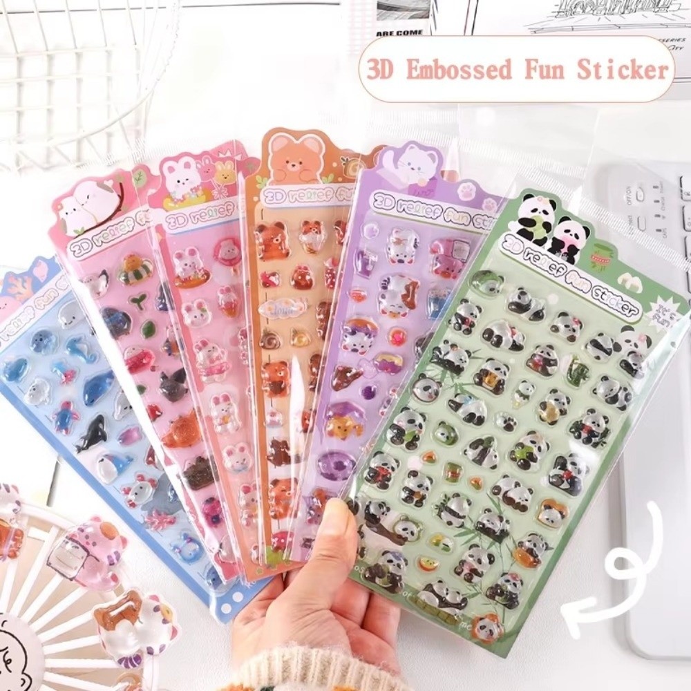 New Cute Particle 3D Embossed Decals DIY Animal Series 3D Relief ...