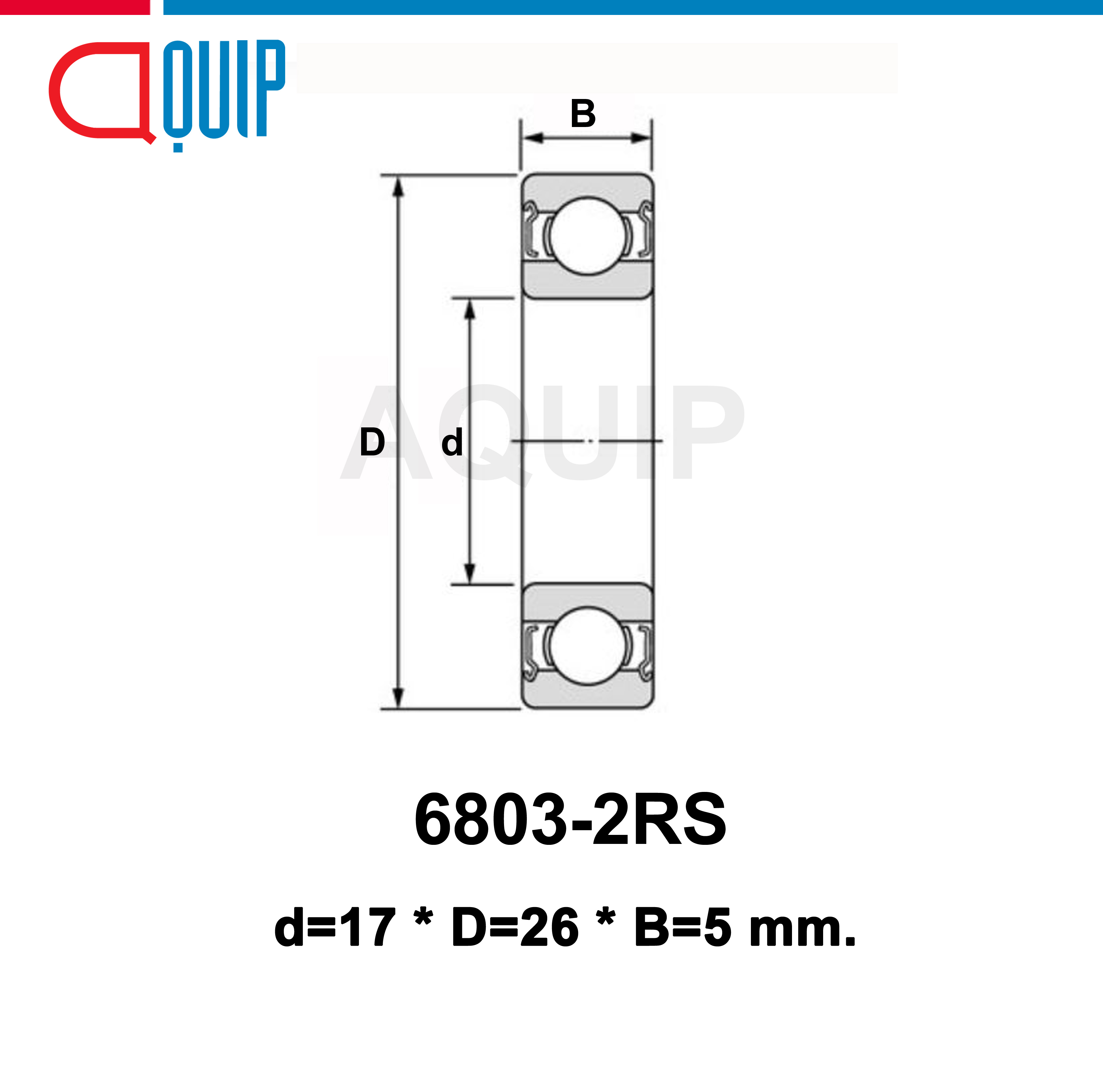 6803-2RS SBC ตลับลูกปืนเม็ดกลมร่องลึก ฝายาง 2 ข้าง ( Deep Groove Ball ...