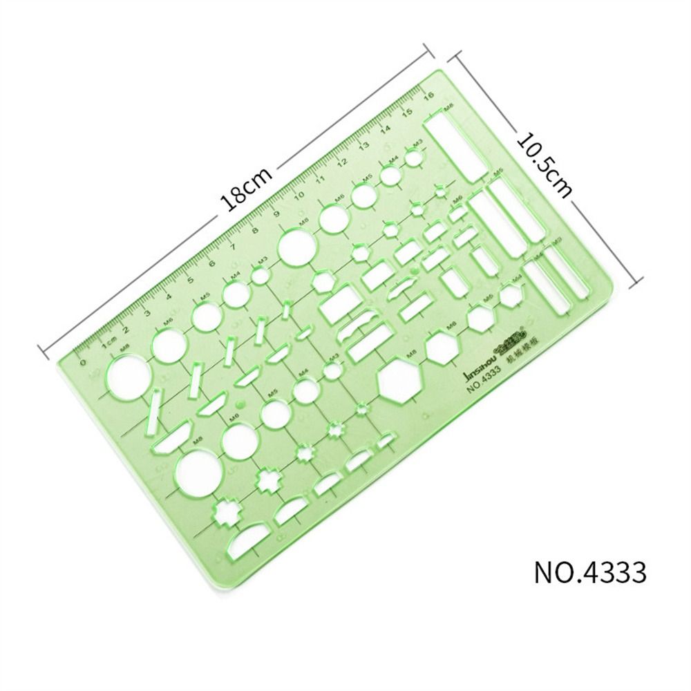 Transparent Office Supplies Stencil Green Measuring Tool Oval Template ...