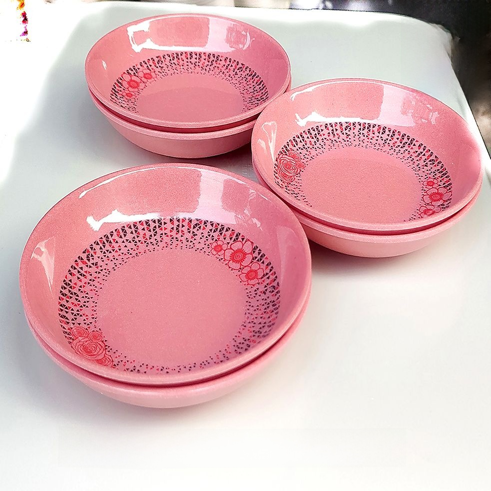 6 Pcs Pink Melamine Bowls – 4.75'' | Stylish & Durable for Home/Office ...