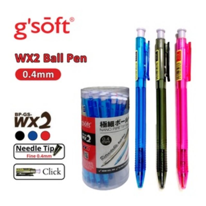 Gsoft WX2 0.4mm Nano Pipe Tip Ball Pen 1PCS | Lazada