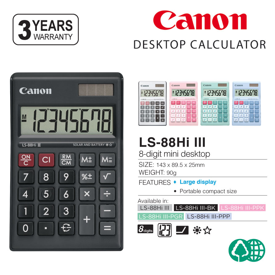 CANON DESKTOP CALCULATOR LS-88Hi III | Lazada Singapore