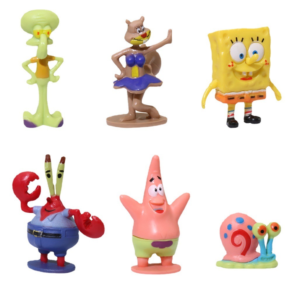 Mô Hình 6 Nhân Vật Chú Bọt Biển Tinh Nghịch, SpongeBob SquarePants Cao ...