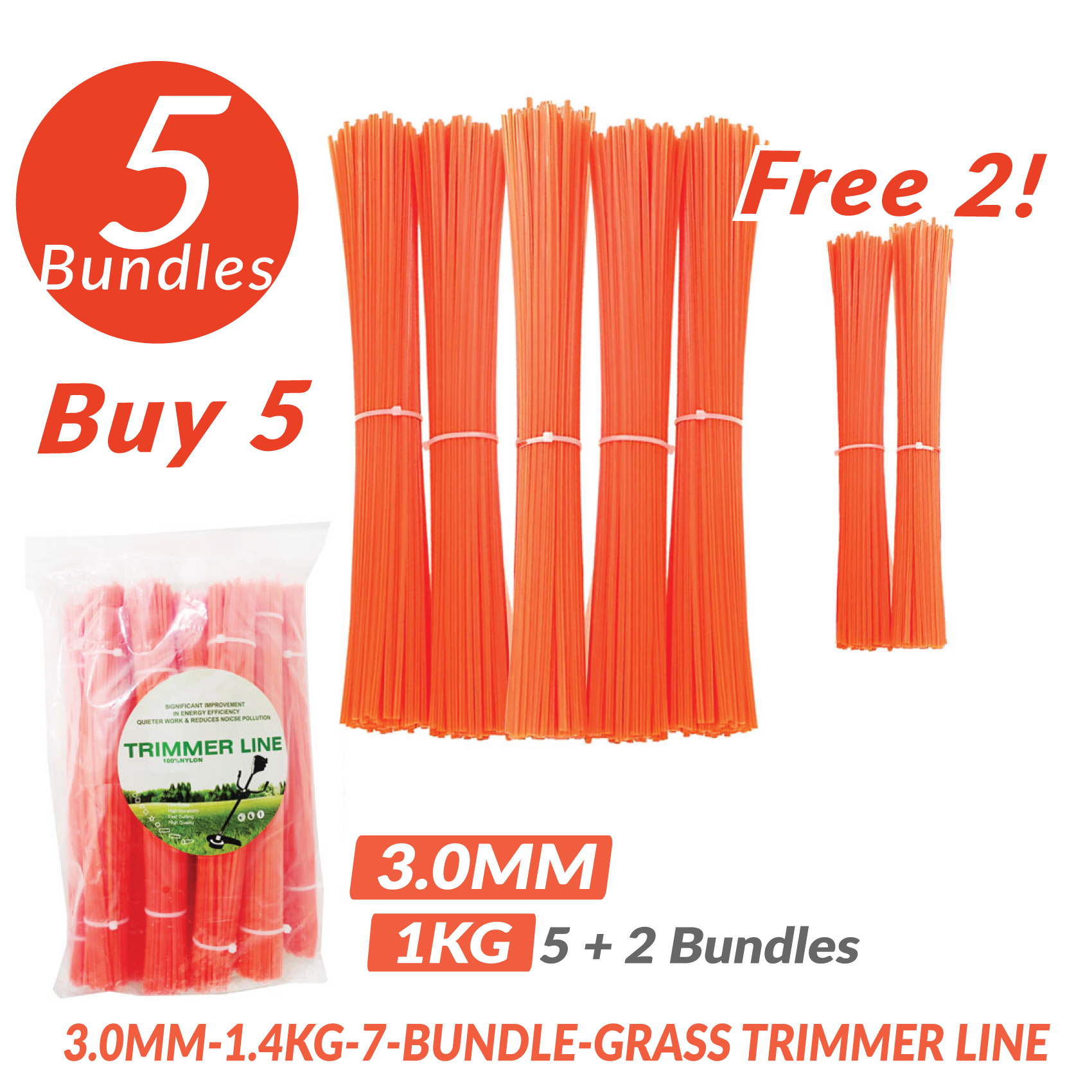 1KG 12INCH 3.0MM 2.4MM Tali Mesin Potong Rumput Tahan Lasak Grass ...
