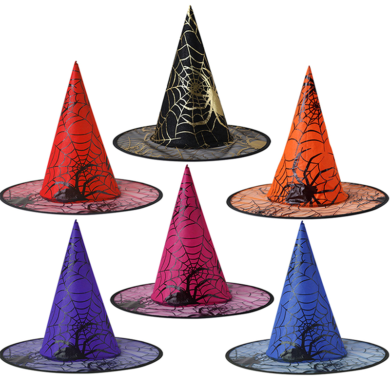 Adult Kids Black Witch Hats Masquerade Ribbon Wizard Costume Top ...