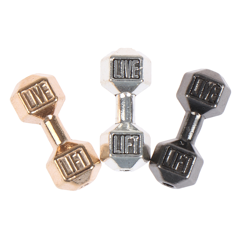 2Pcs 1/12 Dollhouse Miniature Barbell Dumbbells Fitness Weights Gym ...