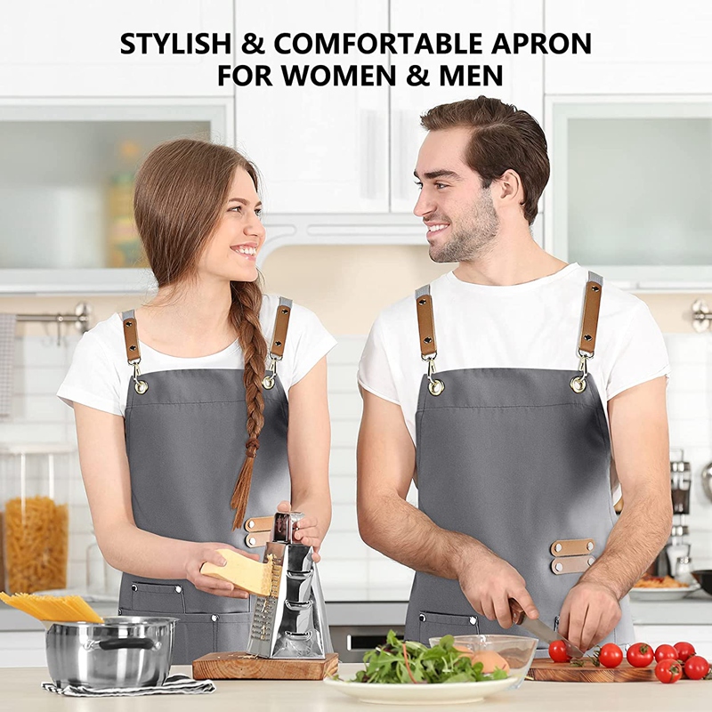 Chef Apron-Cross Back Apron for Men Women,Cooking Aprons with ...