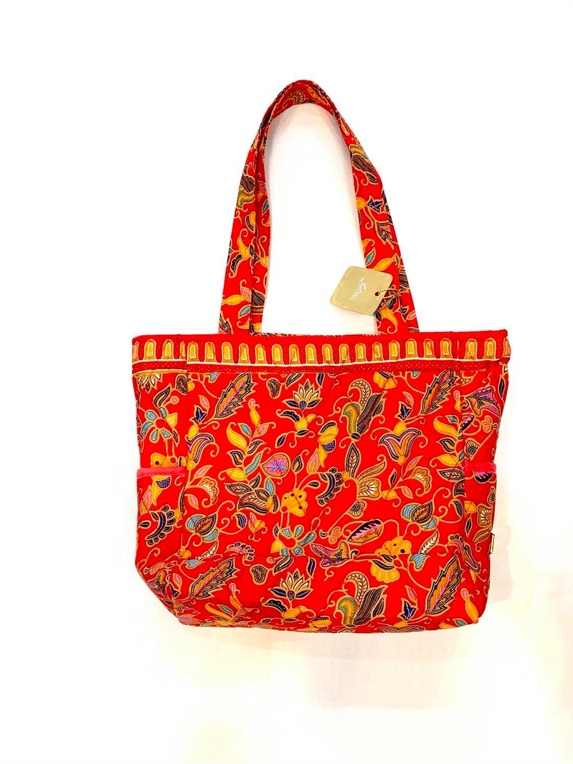 SIA Batik Bag with zip and two pockets beside - Medium and Large sizes ...