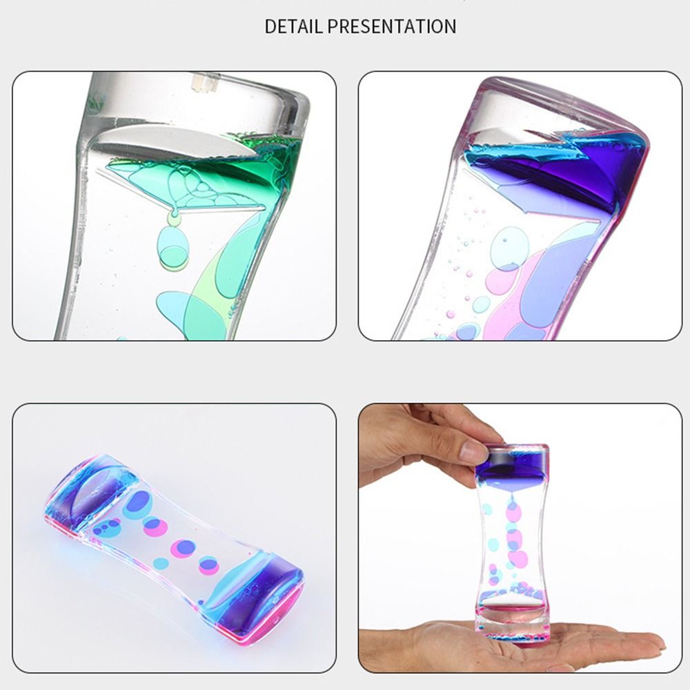 Calming Visual Double Colors Oil Hourglass Timer Acrylic Descending ...
