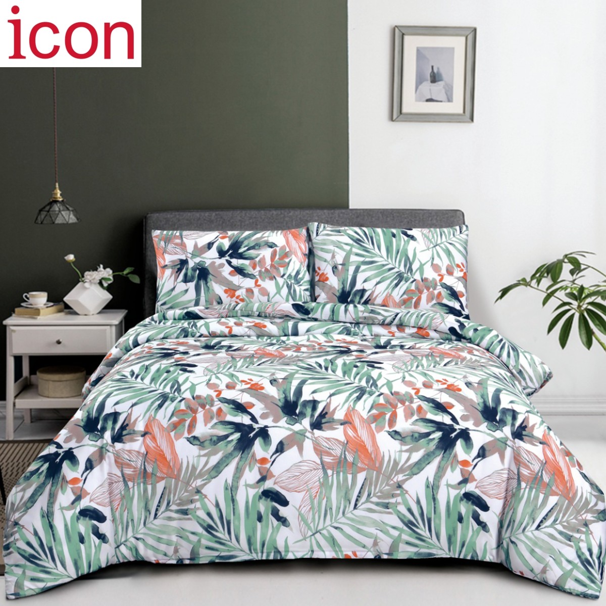 Icon Softluxe, 900 Thread Count, Printed Designs, Fitted Bedsheet Set ...