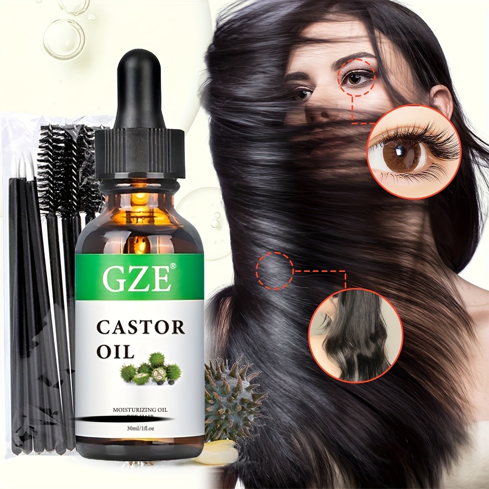 GZE Castor Oil Cold Pressed for Strengthens Thickens Eyelashes Eyebrows ...
