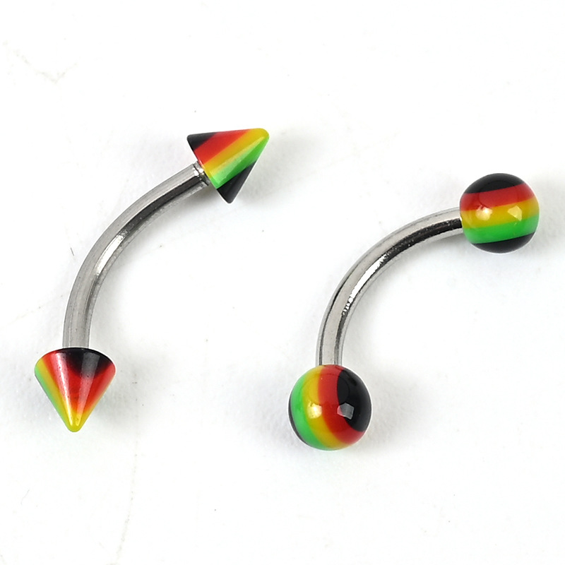 Color cone eyebrow nail navel nail simple double ball double cone shape ...