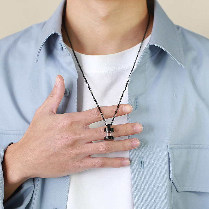 Clear Hollow Fillable Glass Tube Necklaces for Women Men Urn Ashes ...