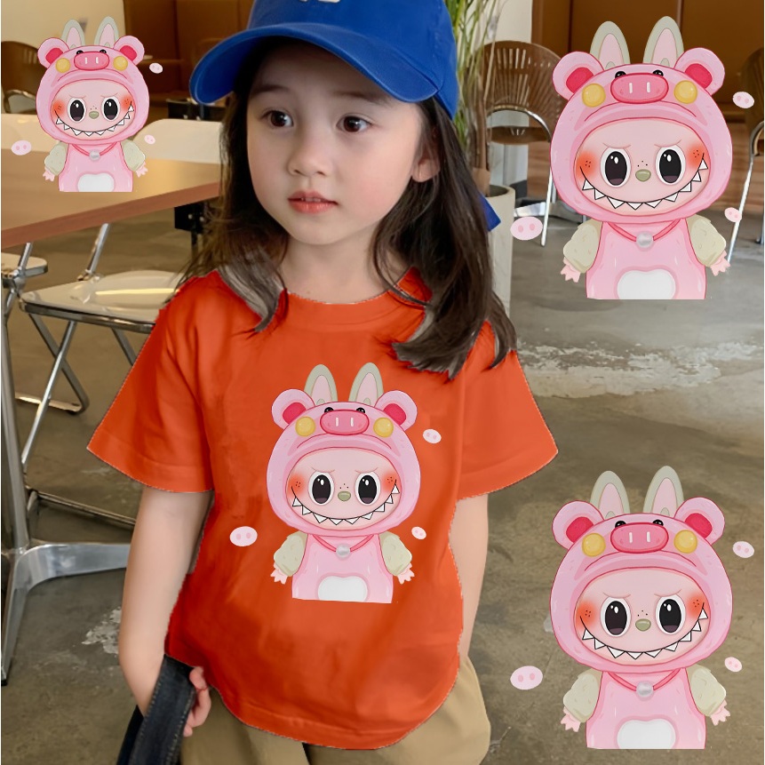 Labubu เสื้อยืด สไตล์เด็ก การพิมพ์ labubu cotton 100% สไตล์ใหม่ที่มาแรง ...