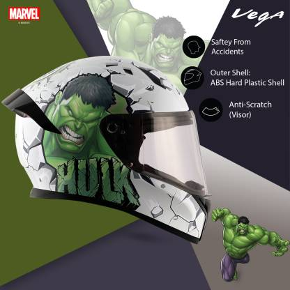 VEGA BOLT _MARVEL HULK EDITION FULL FACE MOTORCYCLE HELMET | RIDERS ...