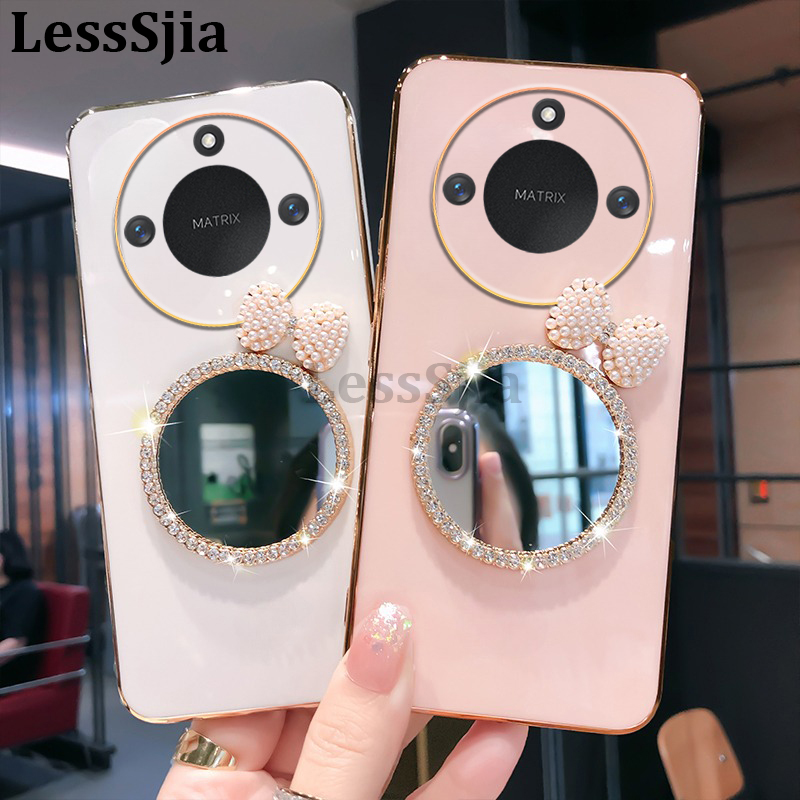 Phone Cover Honor X9C Smart Back case Soft Plating brick inlaid pearl ...