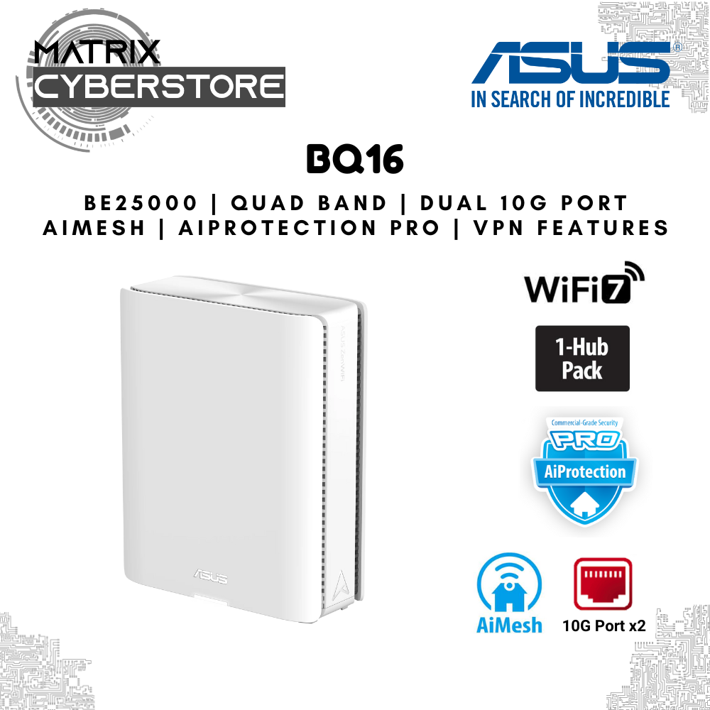 ASUS ZenWiFi BQ16 Quad Band WiFi 7 BE25000 Mesh WiFi Router - coverage ...
