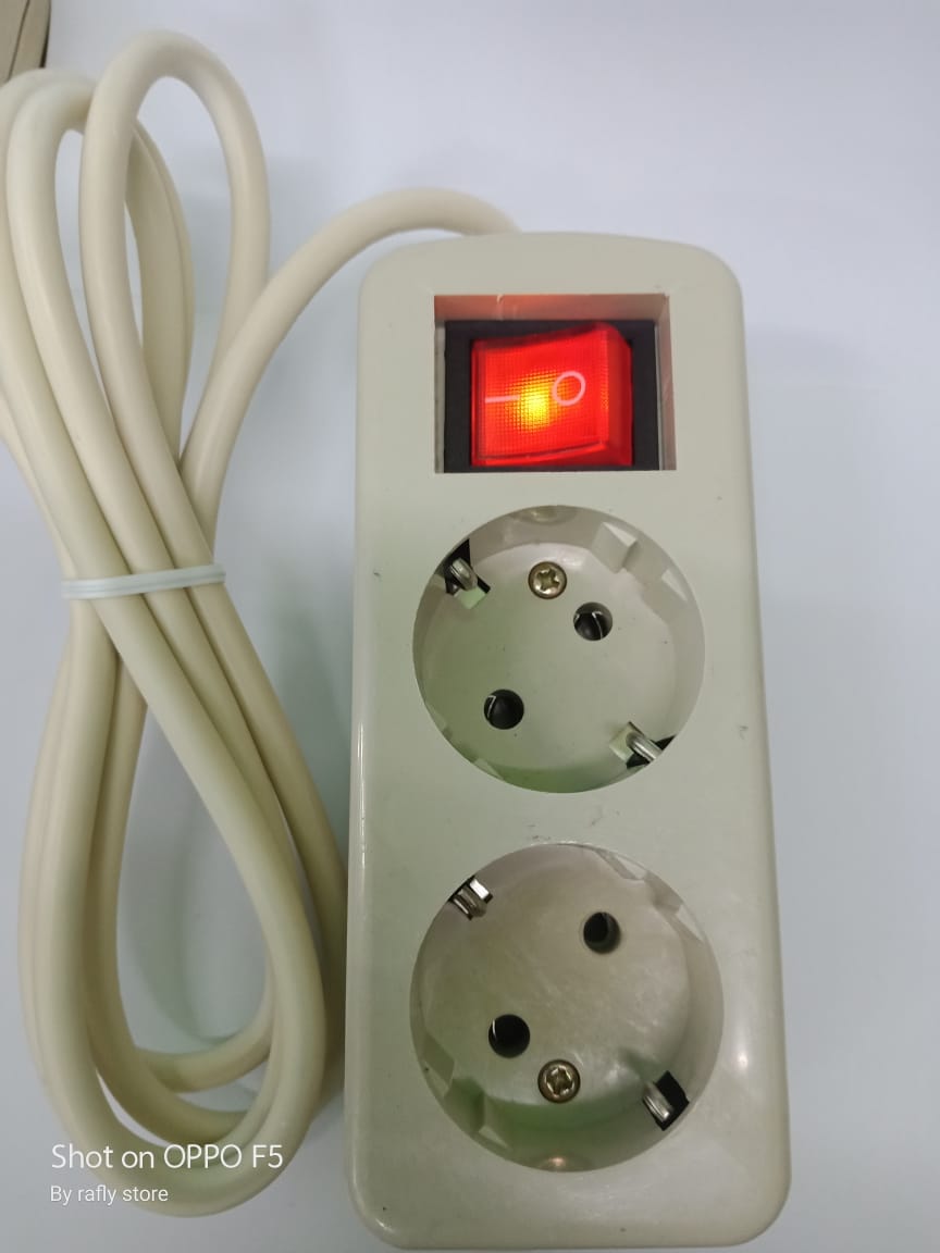 Colokan 2 Lubang 1.5 meter Stop Kontak Listrik Terminal Kabel 2 Lubang ...