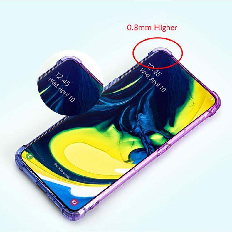 tzmar for Samsung Galaxy A80 Rainbow Aurora Anti-Shock Case Cover Back ...