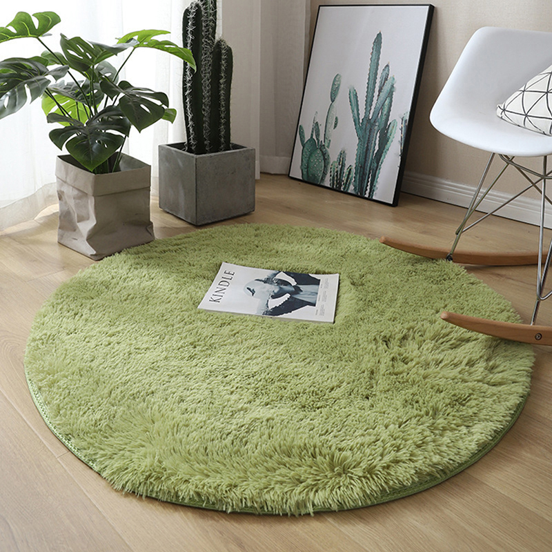 Fluffy Wool Rug Living Room Carpets Faux Fur Round Mat Kids Room Long ...