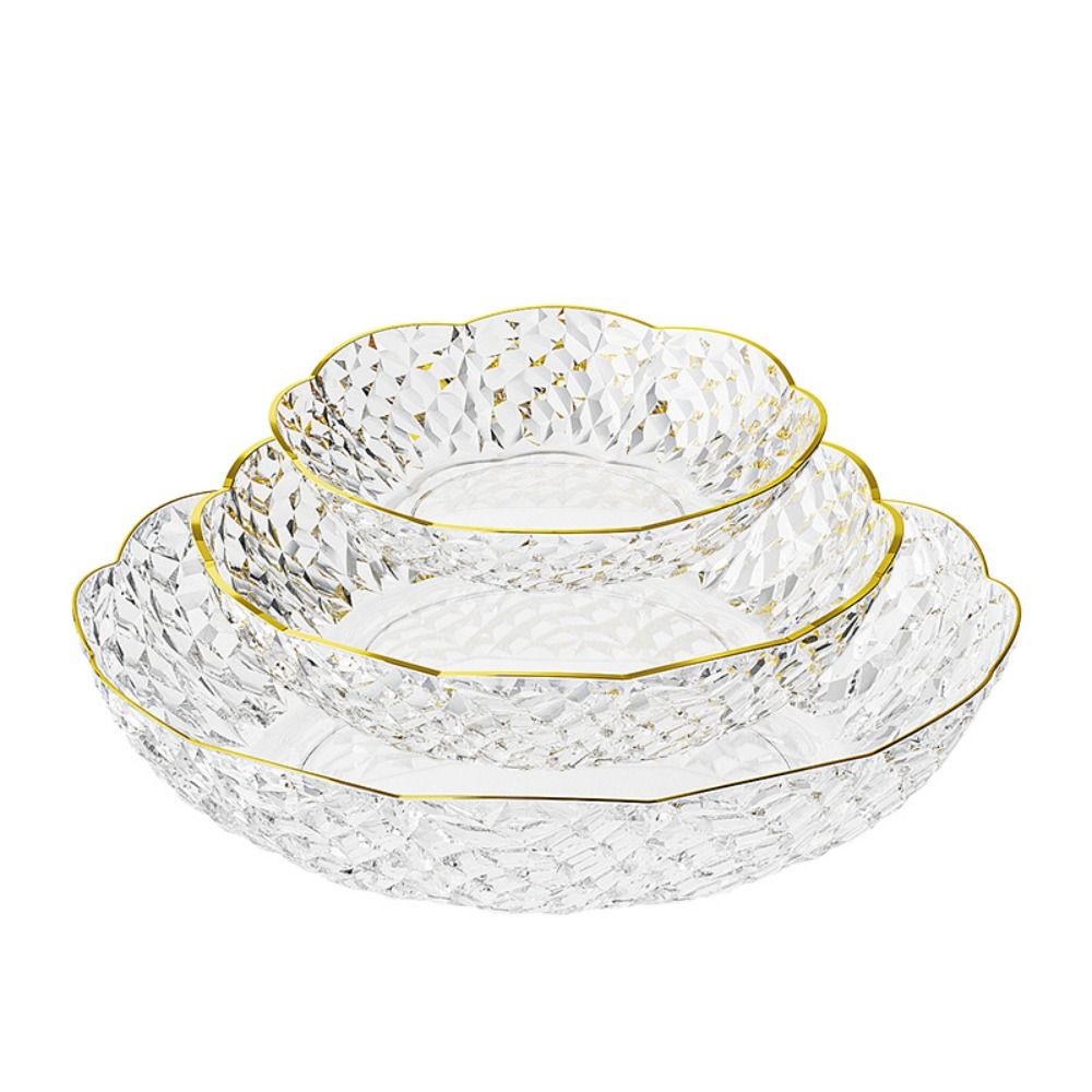 Exquisite Flower Shaped Fruit Plate Transparent Display Dessert Salad ...