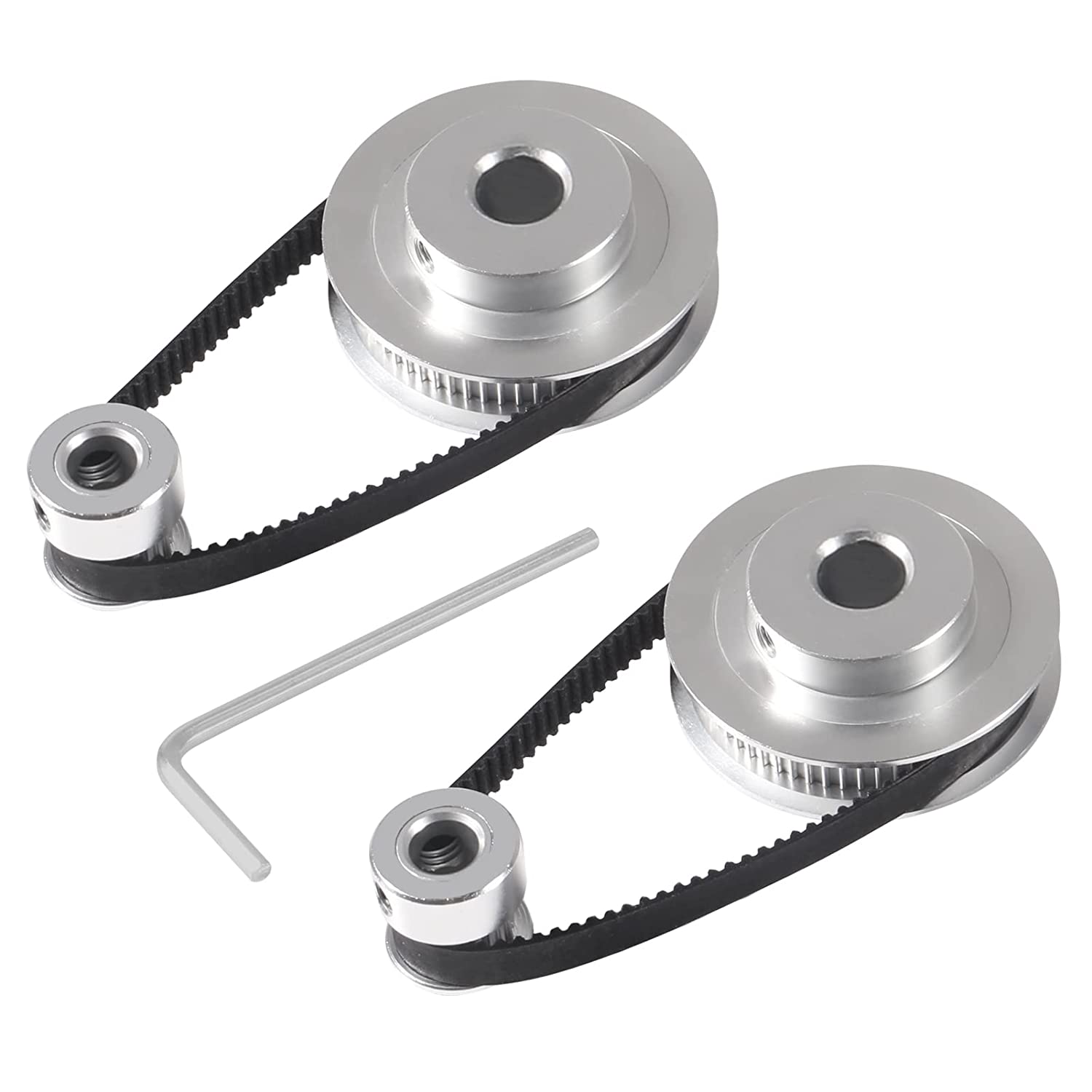 2 Set Gt2 Synchronous Gear Pulley Wheel 2060 Teeth 8mm Bore Aluminum ...