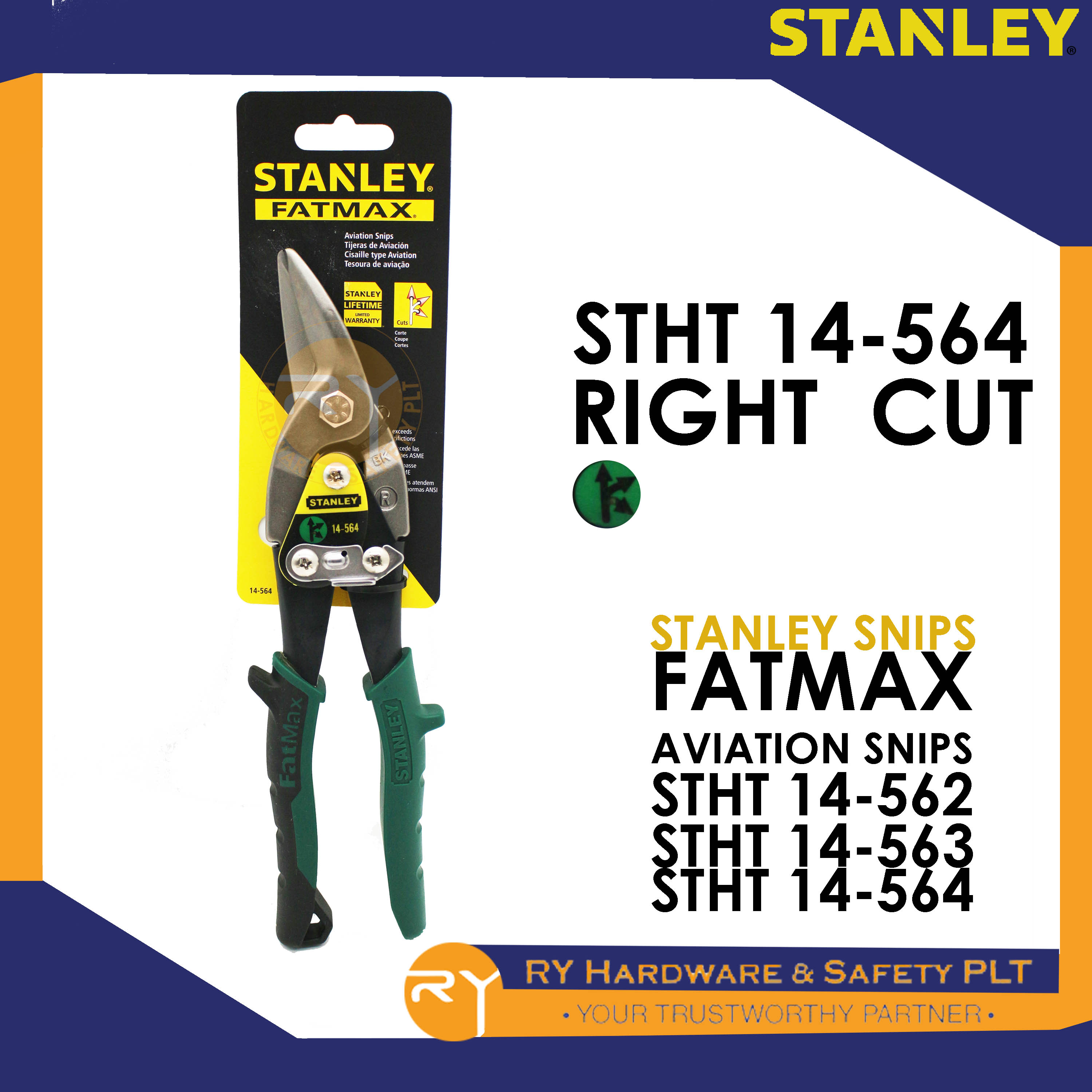 STANLEY FATMAX STHT 14-562,14-563,14-564 AVIATION SNIPS FOR LEFT,RIGHT ...