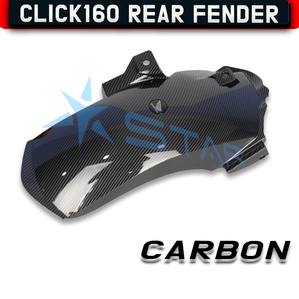 Click160 Tire Hugger Rear Fender With HONDA LOGO Emblem Carbon Fiber ...